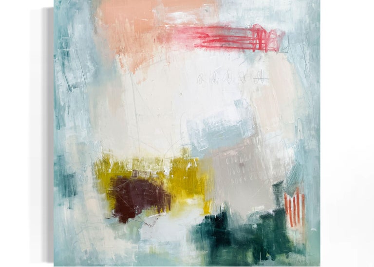 Augusta Wilson - "Evergreen," Abstract Oil Painting on Canvas, 48" x 48 ...