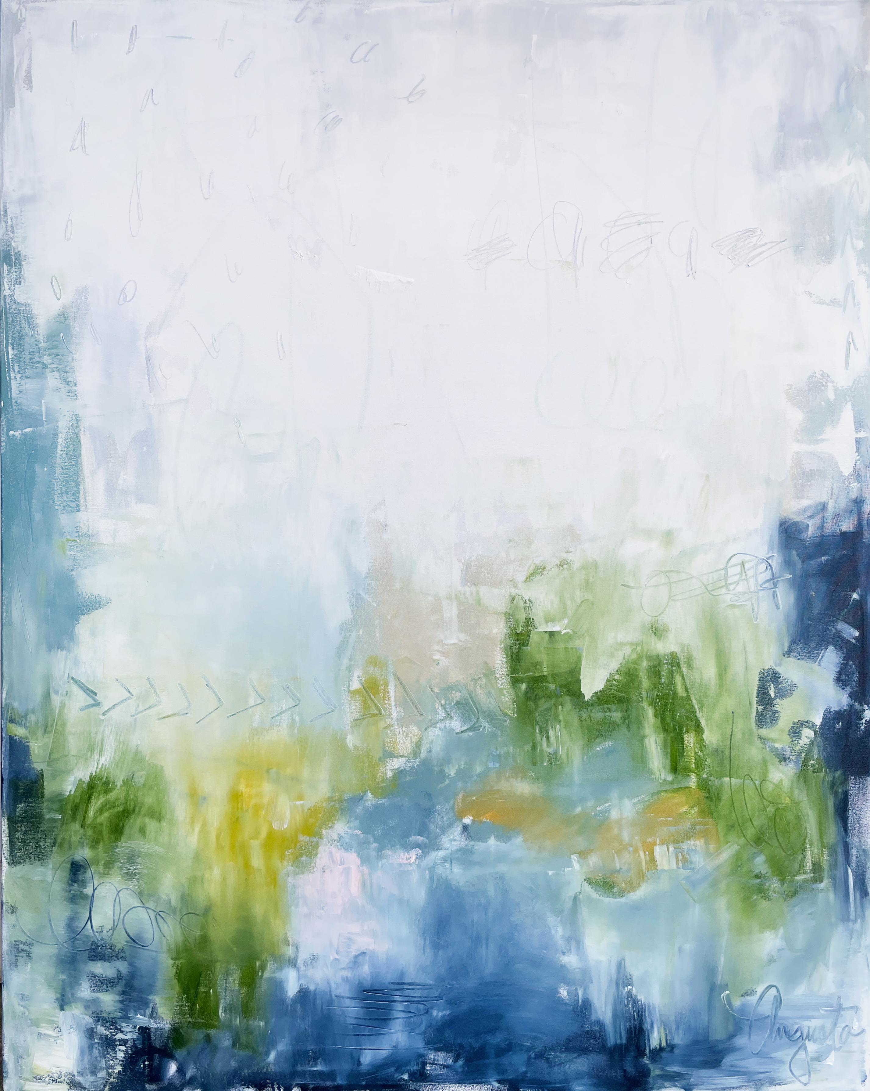 Augusta Wilson - Bruges by Augusta Wilson, Large Abstract Mixed Media ...