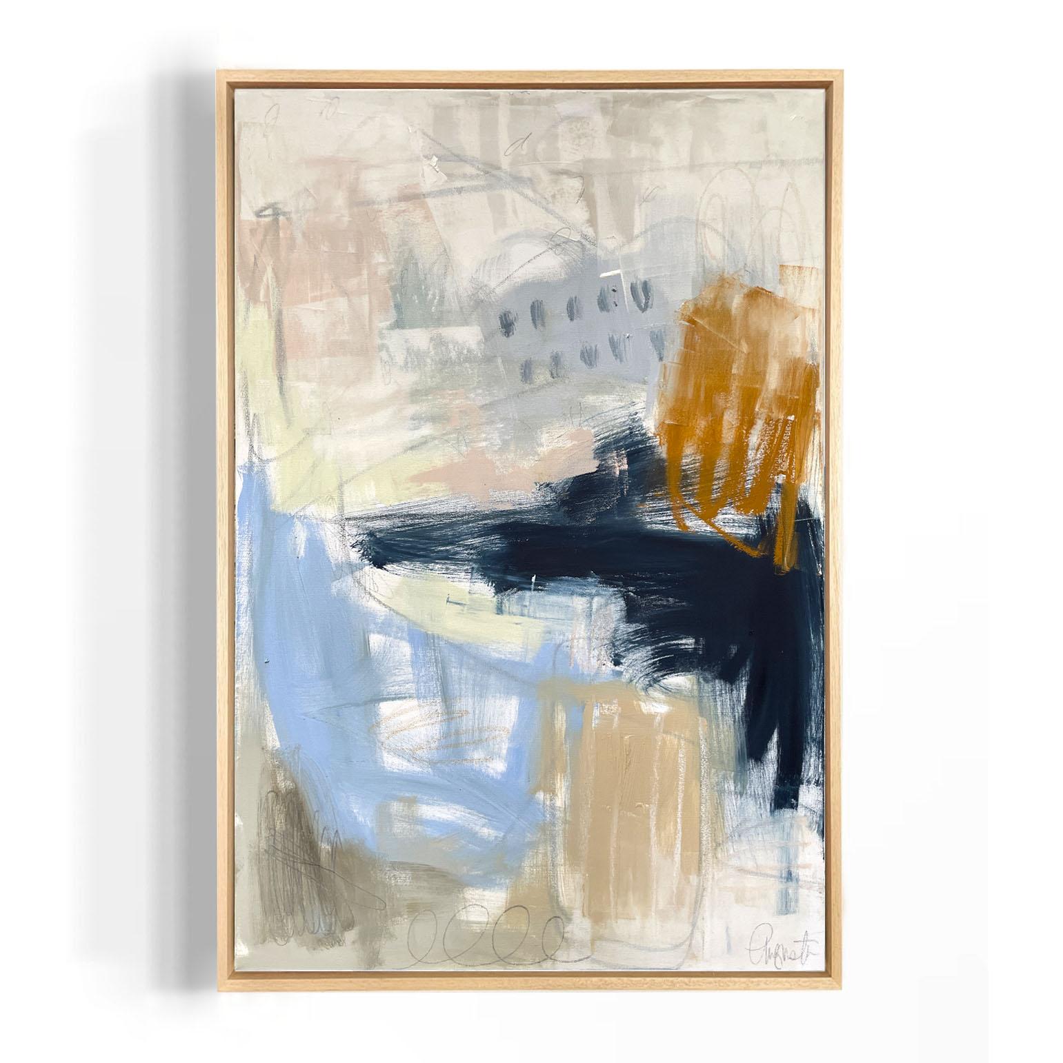 Augusta Wilson - "Seaside in October", abstract oil painting on canvas ...