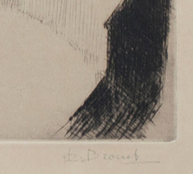 Auguste Brouet - "Danseuse, " Original Etching and Drypoint signed by Auguste Brouet at 1stDibs
