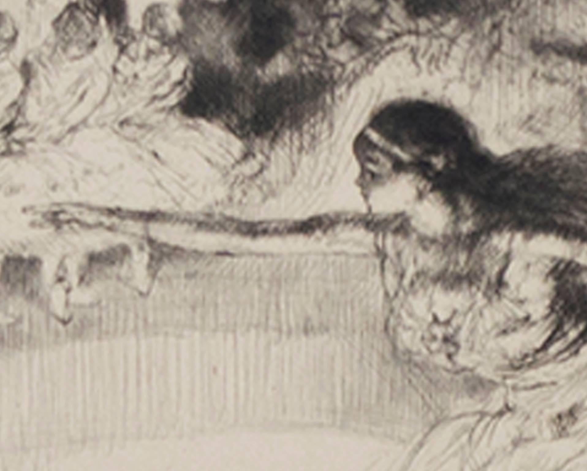 Auguste Brouet - "Le Ballet, " Etching and Drypoint Ballet Performance signed by Auguste Brouet ...