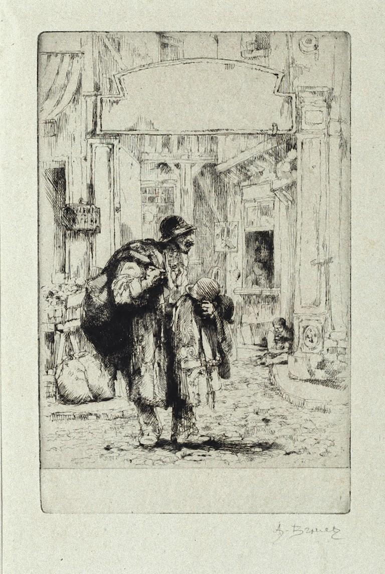 Auguste Brouet - Wanderer - Original Etching by Auguste Brouet - Early 20th Century at 1stDibs