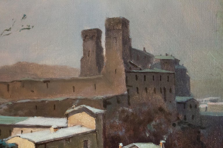 Auguste Chenu Oil on Canvas Snow Landscape, circa 1869 For Sale at 1stDibs