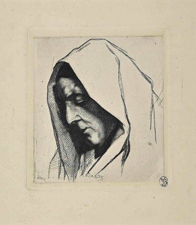 Auguste Danse - Portrait - Original Etching by Auguste Danse - 19th ...