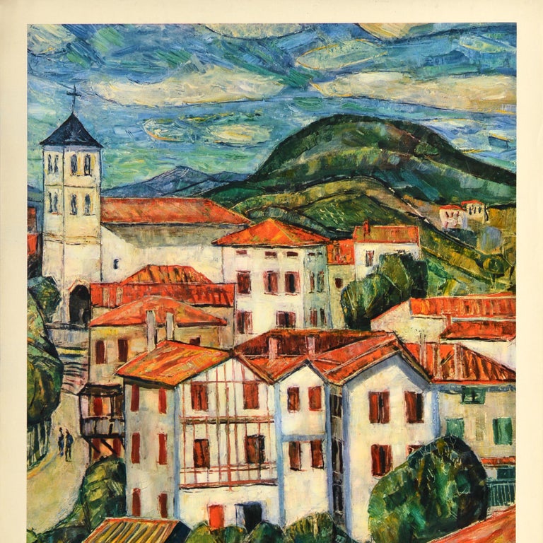 Auguste Durel - Original Vintage Railway Travel Poster Baskenland ...