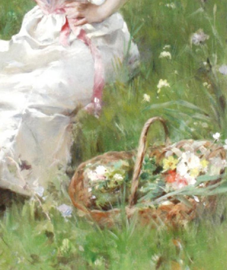 Emile Auguste Pinchart - Collecting Wildflowers For Sale at 1stDibs