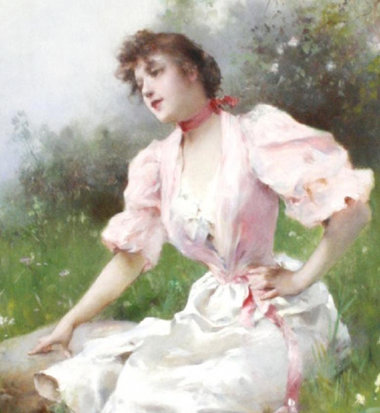 Emile Auguste Pinchart - Collecting Wildflowers For Sale at 1stDibs