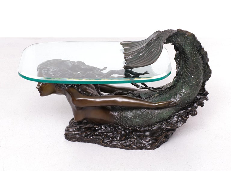 Auguste Moreau Bronze Mermaid coffee table France For Sale at 1stDibs