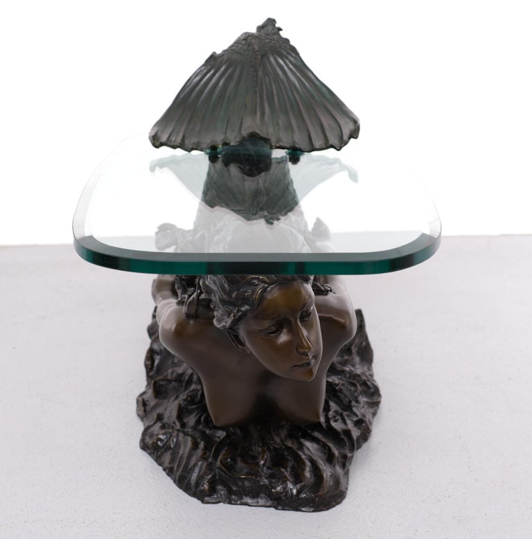 Auguste Moreau Bronze Mermaid coffee table France For Sale at 1stDibs