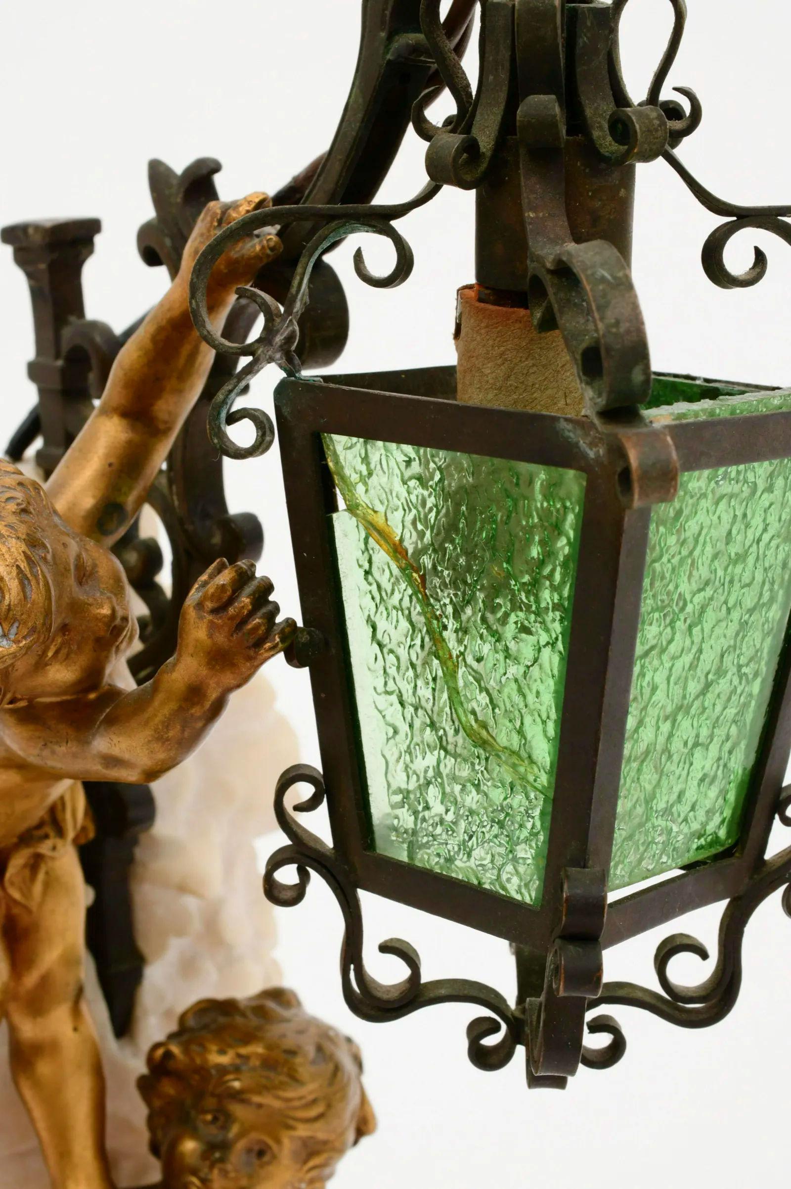 Auguste Moreau Figural Gilt Bronze and Marble French Table Lamp For ...