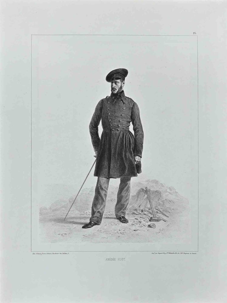 Auguste Raffet - Portrait of Amedéé Huot - Original Lithograph by ...