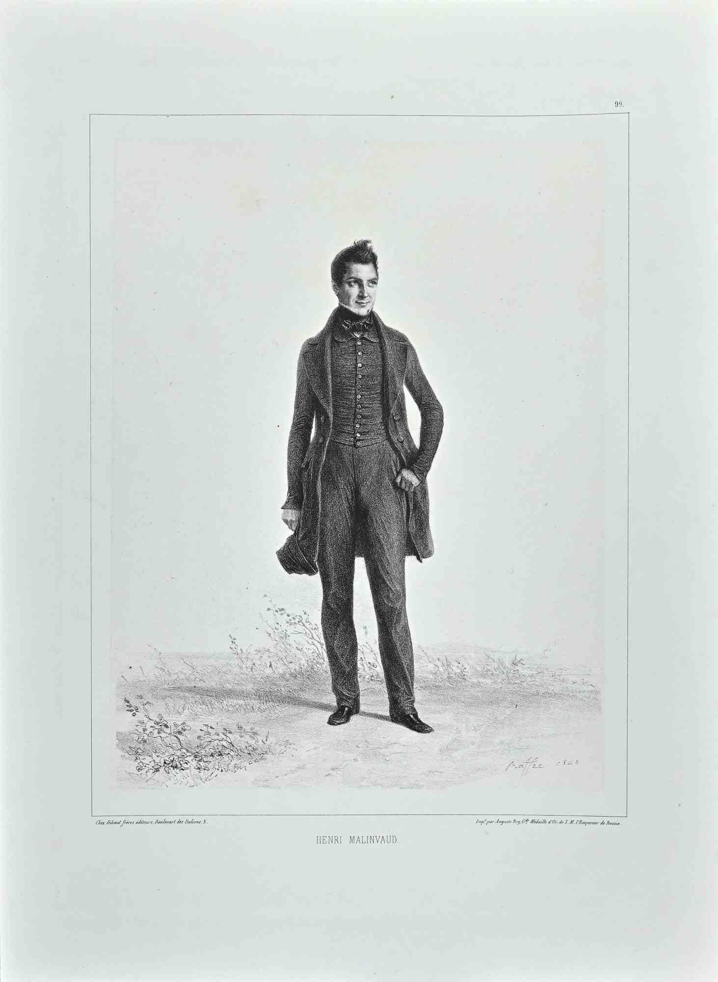 Auguste Raffet - Portrait of Léon Lalanne - Original Lithograph by ...