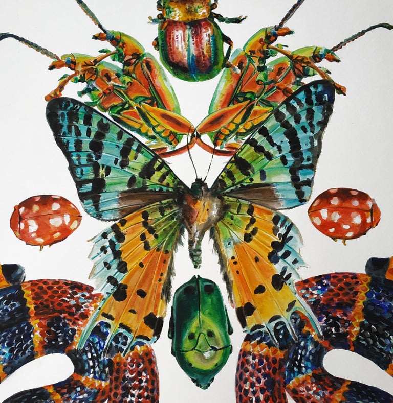 Augustina Droze - Contemporary Photorealist Painting Snake Butterfly ...
