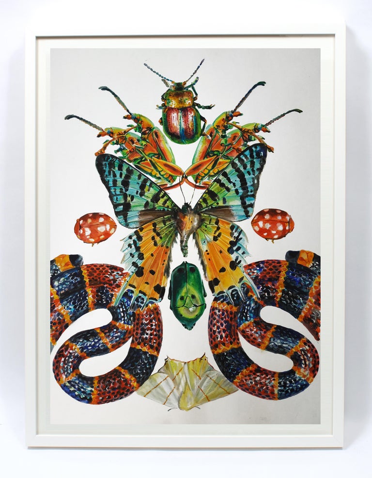 Augustina Droze - Contemporary Photorealist Painting Snake Butterfly ...
