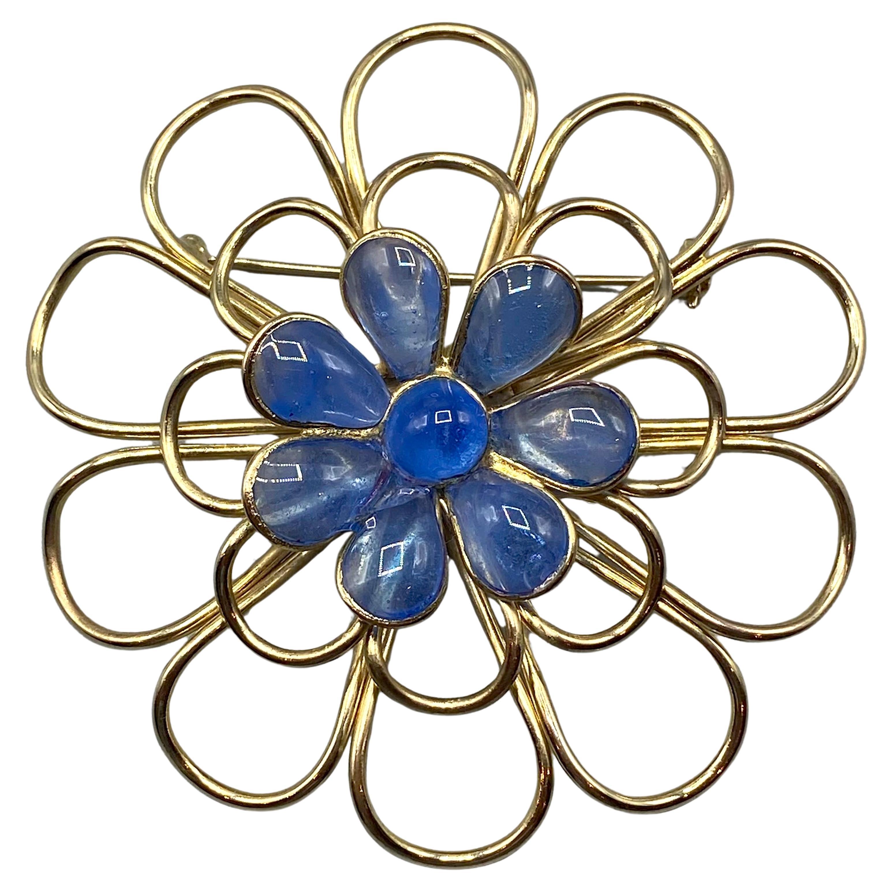Blue Glass Brooch - 144 For Sale on 1stDibs | stained glass brooch ...