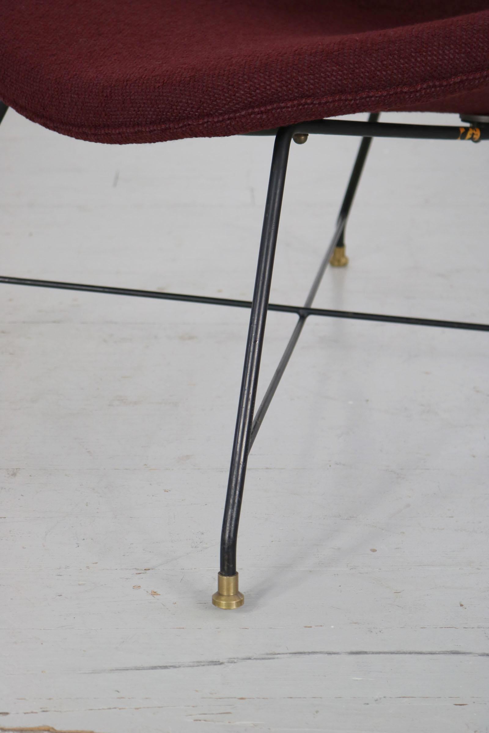 Augusto Bozzi Chair with Dark Red Fabric, Italy 1950, Saporiti For Sale ...