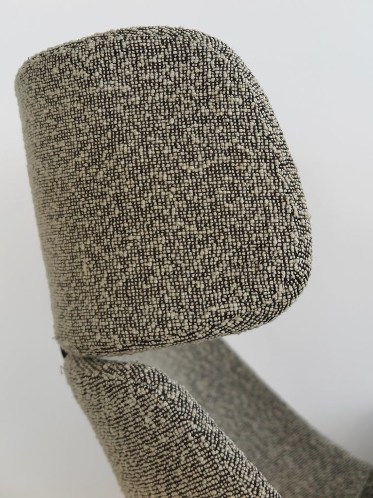 Augusto Bozzi Midcentury Fabric and Metal Armchair for Saporiti Italia ...