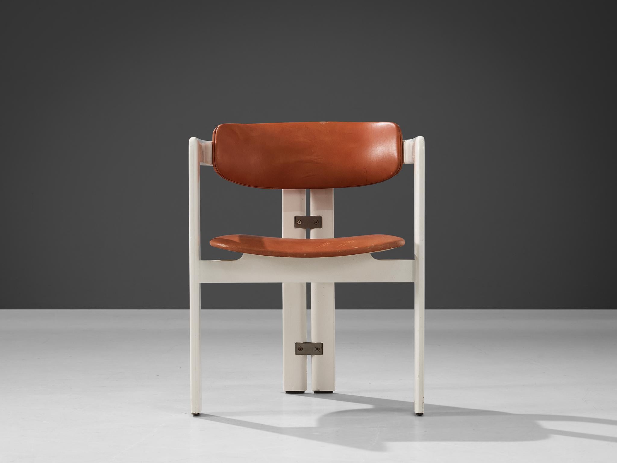 Augusto Savini for Pozzi 'Pamplona' Dining Chair in Ash and Red Leather ...
