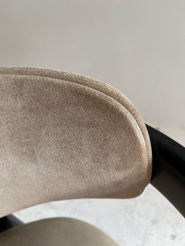 Augusto Savini Pamplona Suede Leather Set 5 Dining Chairs by Pozzi ...