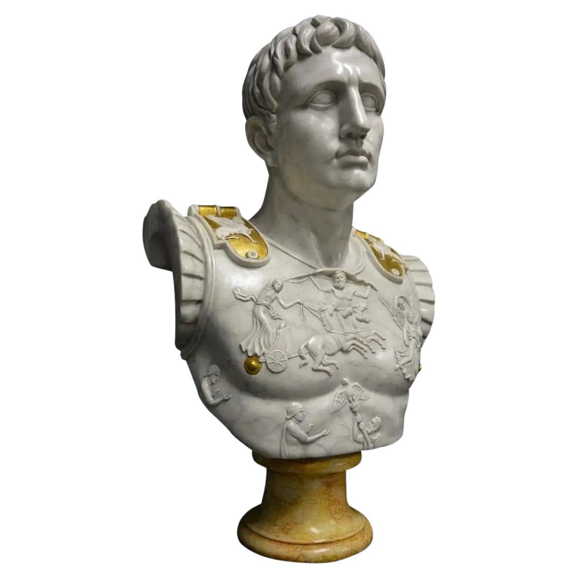 Marble Bust of Augustus Caesar as a Boy, Italian, 19th Century at 1stDibs