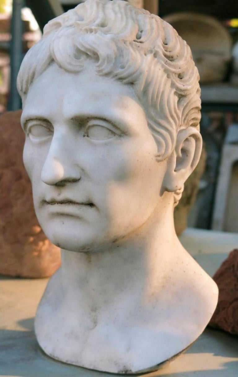 Augustus Emperor, Head in Carrara White Marble, First Roman Emperor ...
