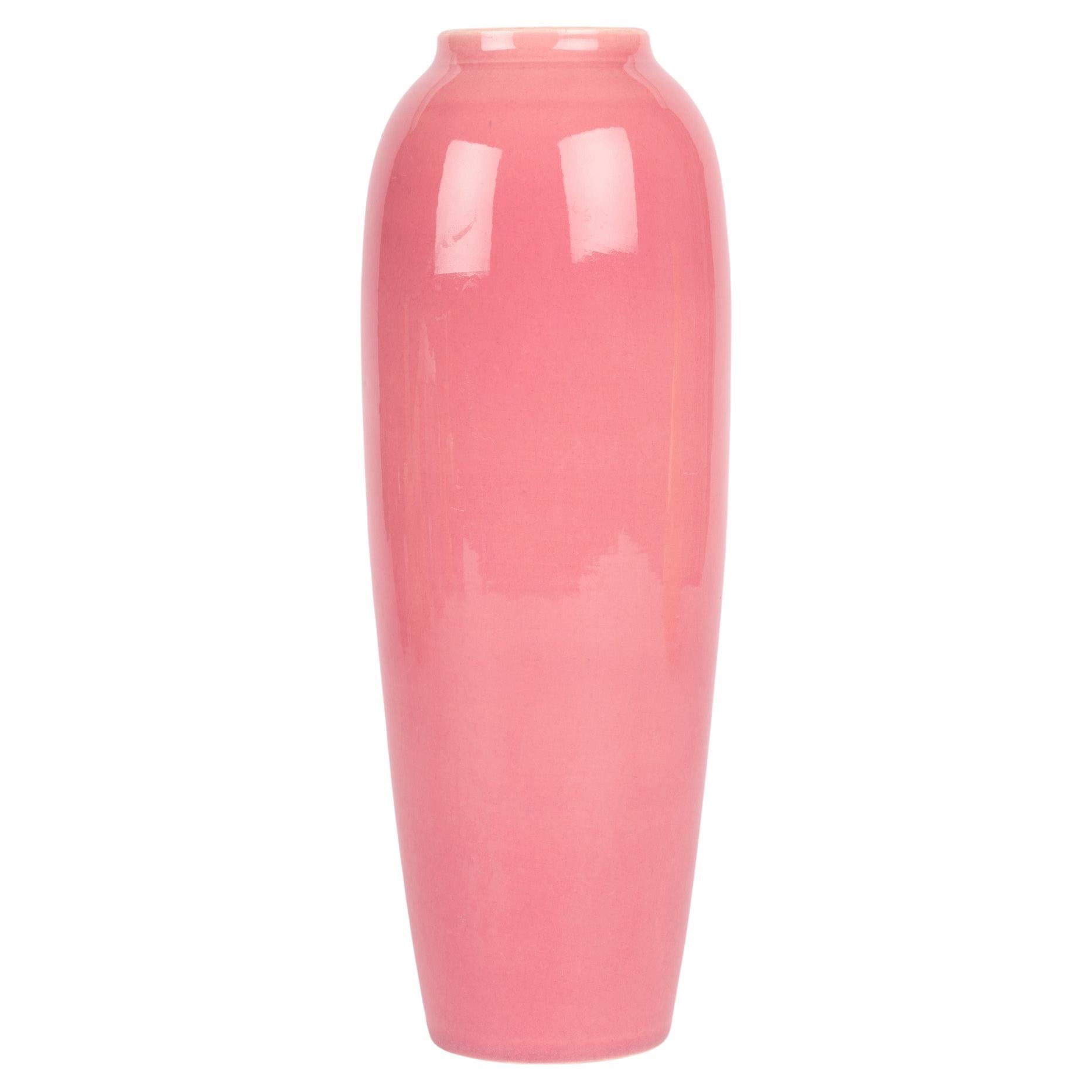 Ault Arts and Crafts Pink Glazed Tall Bulbous Art Pottery Vase For Sale ...