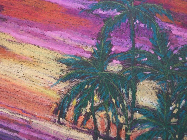 Aung Khin, Impressionist Oil Pastel Drawing, Unsigned, Myanmar, 20th Century For Sale at 1stDibs