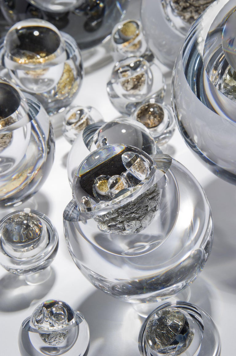 Auri No 30 with Platinum, an Optical Orb Glass Sculpture by Anthony ...