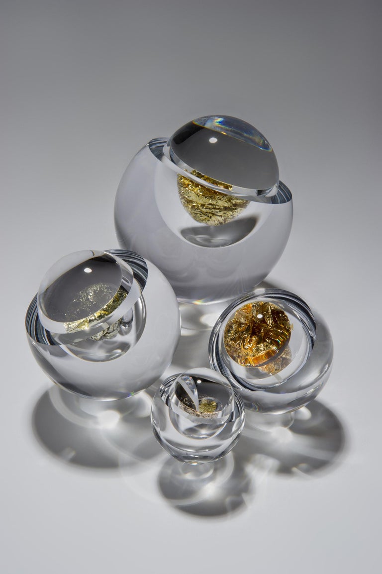 Auri No 30 with Platinum, an Optical Orb Glass Sculpture by Anthony ...