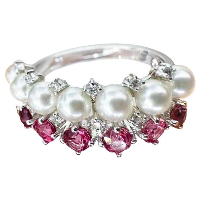 Bubble Cluster Aurora Akoya Pearl Cocktail Ring For Sale at 1stDibs