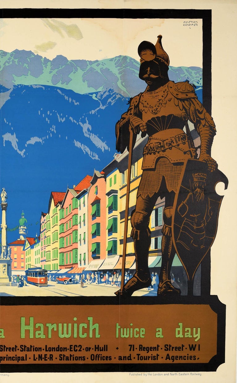 Austin Cooper - Original Vintage Railway Travel Poster Innsbruck Via ...