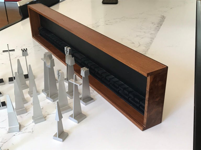 Austin Cox Modernist Aluminum Chess Set, 1962 at 1stDibs