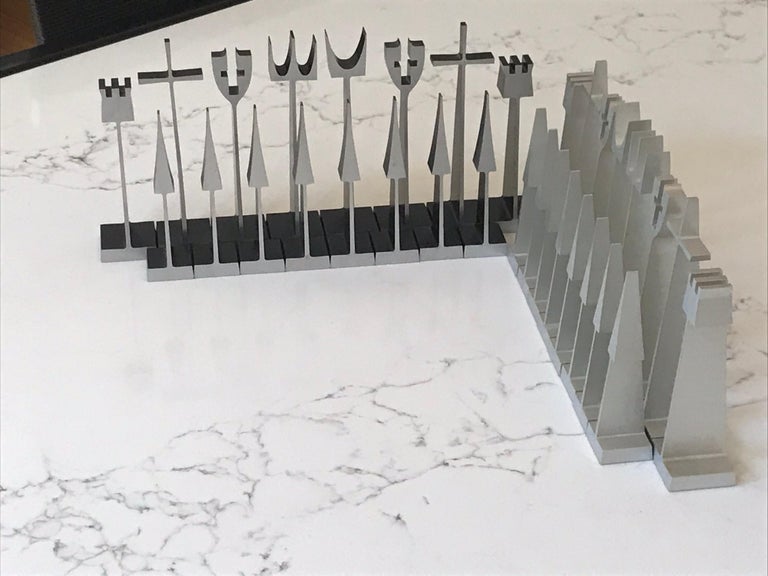 Austin Cox Modernist Aluminum Chess Set, 1962 at 1stDibs