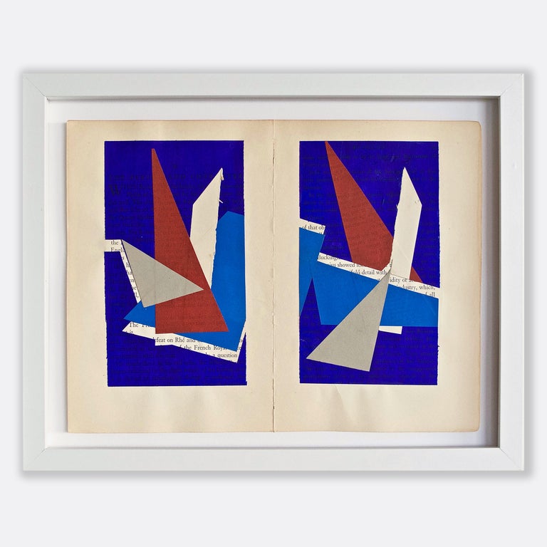 Austin Kerr - P 05 - abstract book art mixed media in white satin frame ...