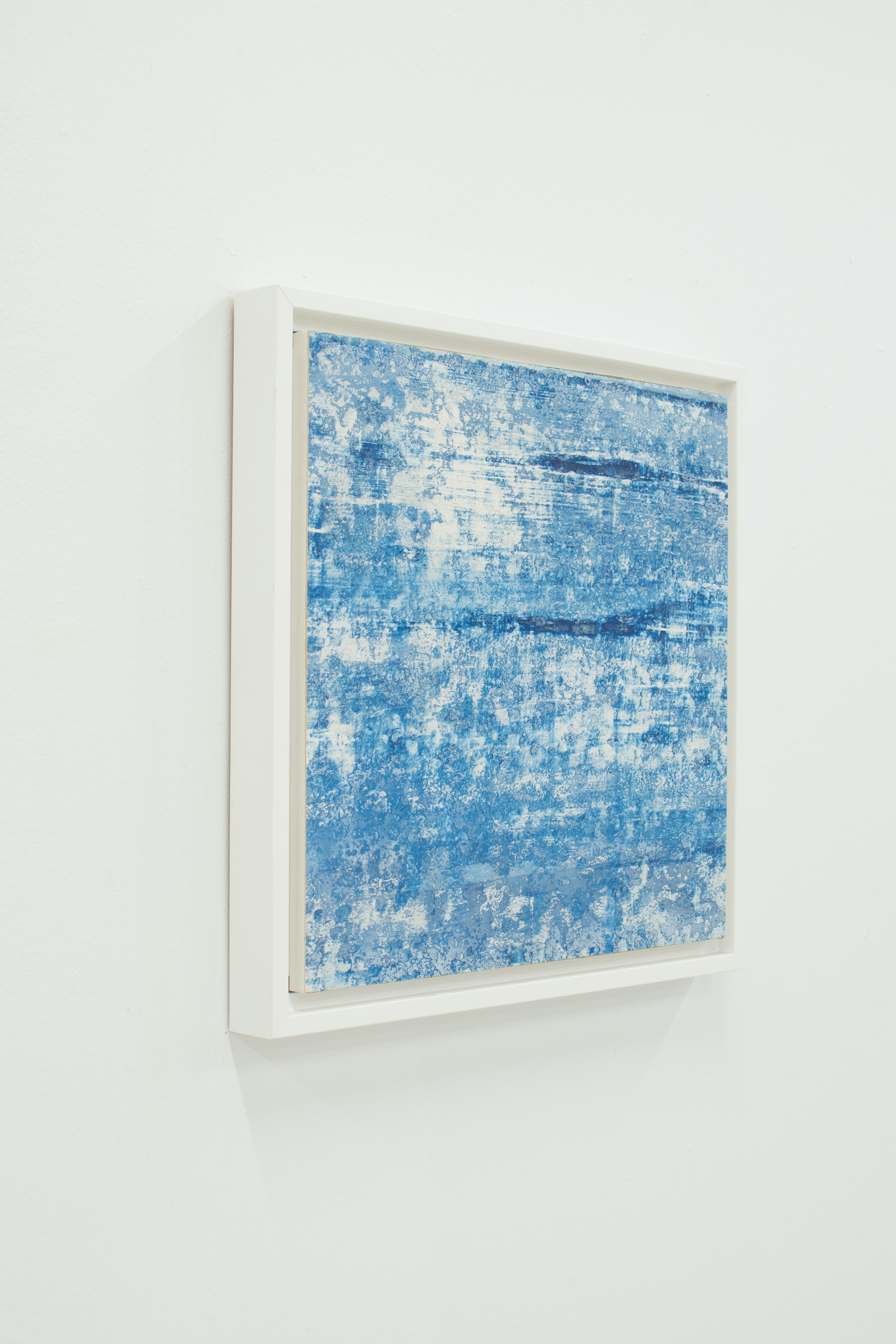 Austin Kerr - Bless - framed 6 piece blue abstract plaster and acrylic ...
