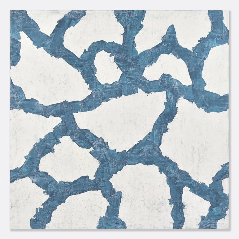 Austin Kerr - Clear Waters - blue and white abstract plaster and ...