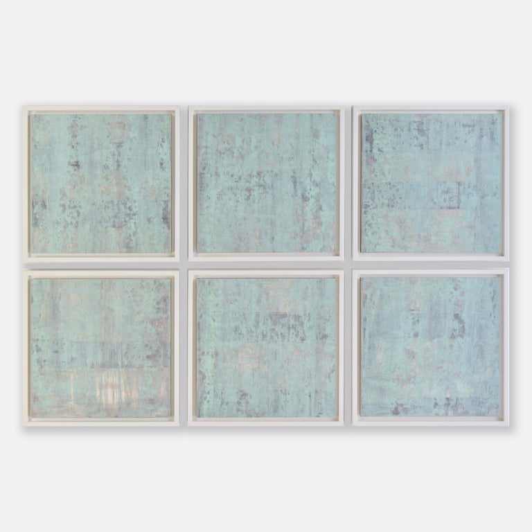 Austin Kerr - Gentleness - framed 6 piece blue abstract plaster and ...