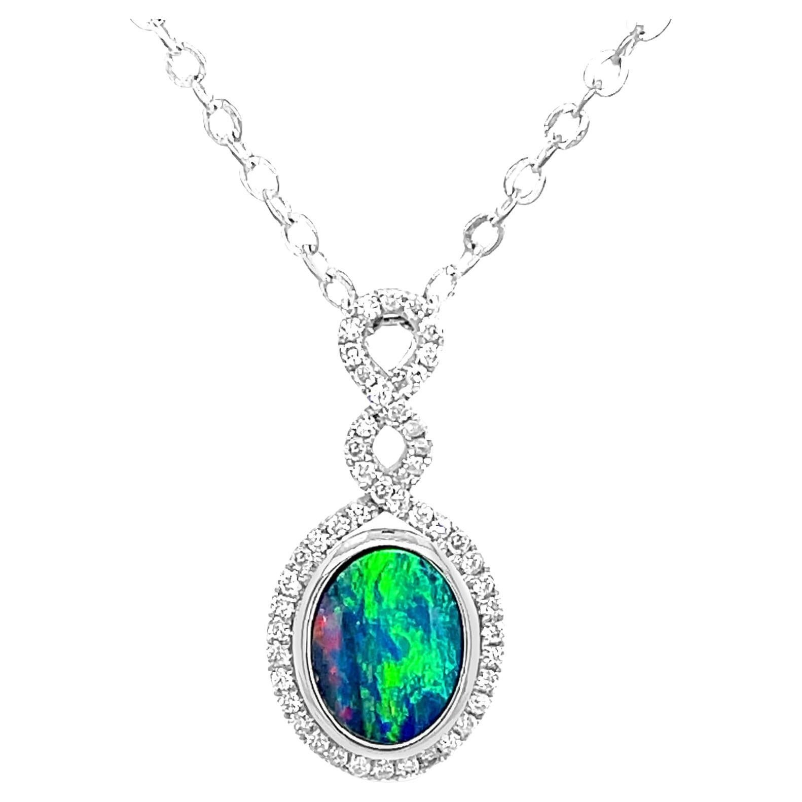 Petra Class Handmade Link Chain Australian Opal Doublet Gold Pendant ...