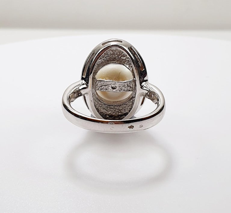 Australian Pearl Shell Ring in 18 Karat White Gold and Diamonds For ...