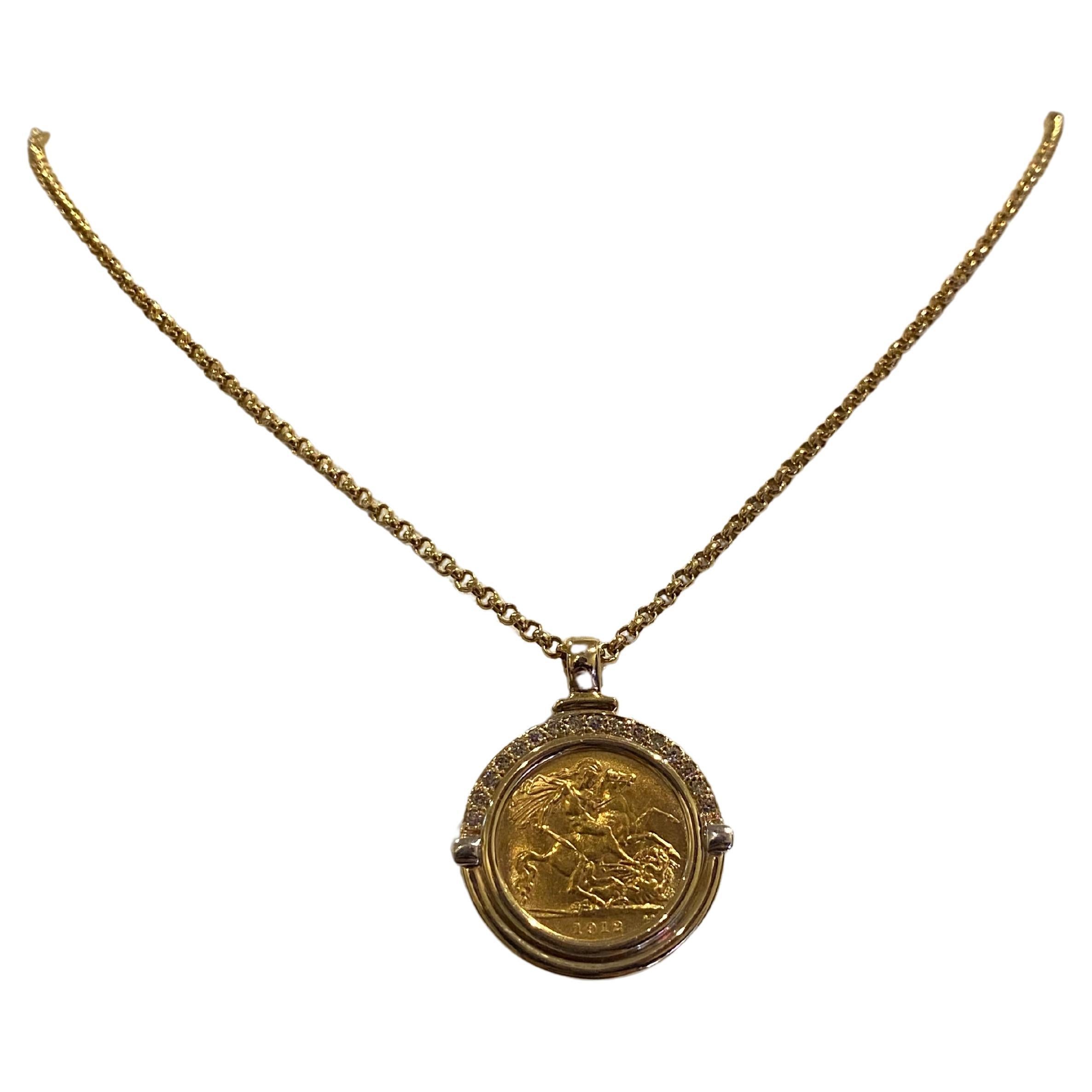 Victorian Gold Sovereign Pendant and Chain at 1stDibs | mens gold ...