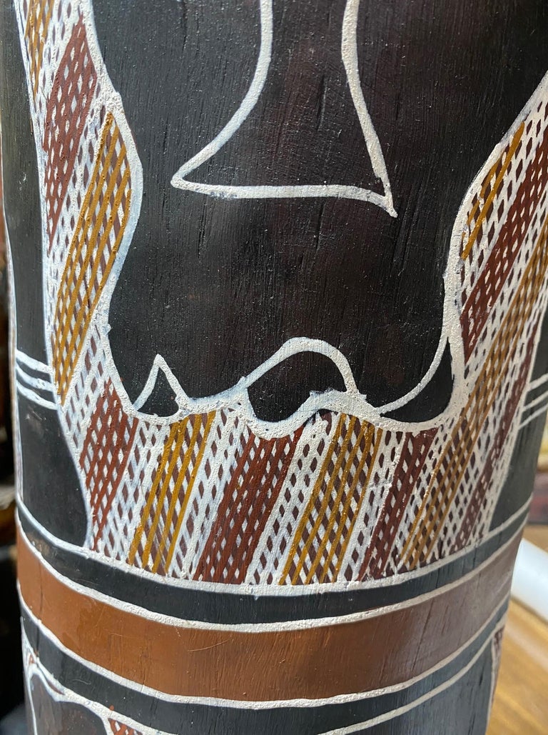 Australian Aboriginal Art Carved Wood Log Bone Totem Coffin with Skull ...