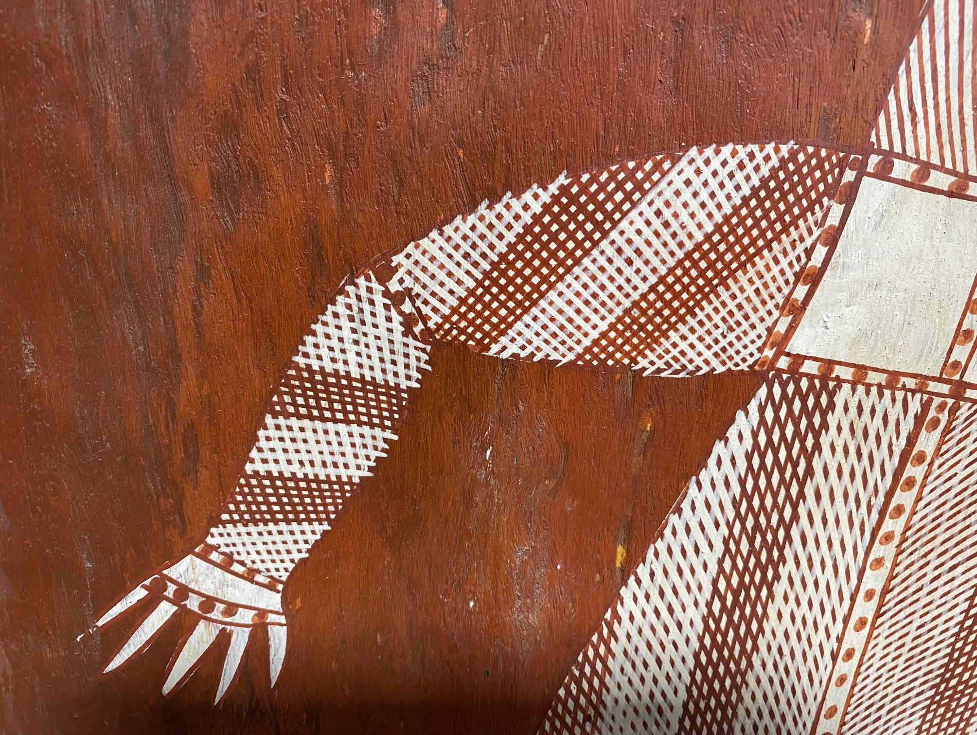 Australian Aboriginal Art David Milaybuma Goanna Lizard Mounted Bark ...