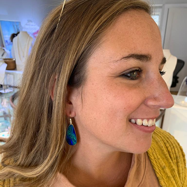 Susan Lister Locke Australian Boulder Opal and 0.30 Carat Diamonds set ...