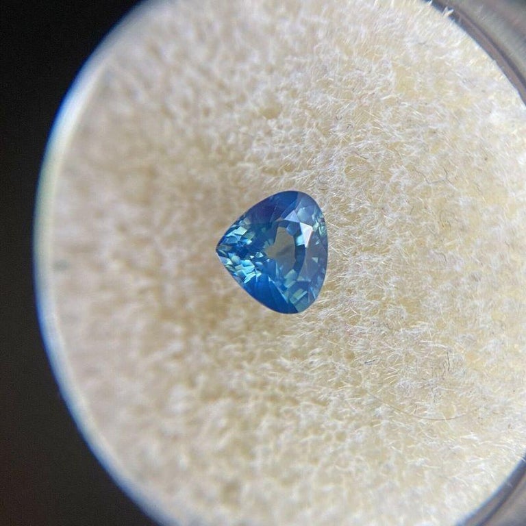 Australian Lagoon Green Blue Sapphire 0.72ct Pear Cut Rare Gem at 1stDibs