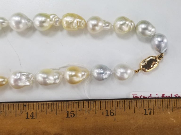 "Australian" Natural Multi-Color Baroque Pearl Necklace For Sale at 1stDibs