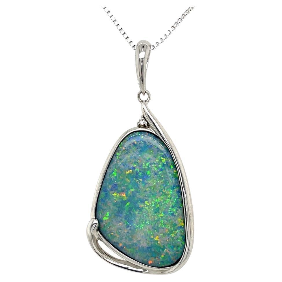 Australian Premium Quality Opal 14.50ct Pendant Set in Sterling Silver ...