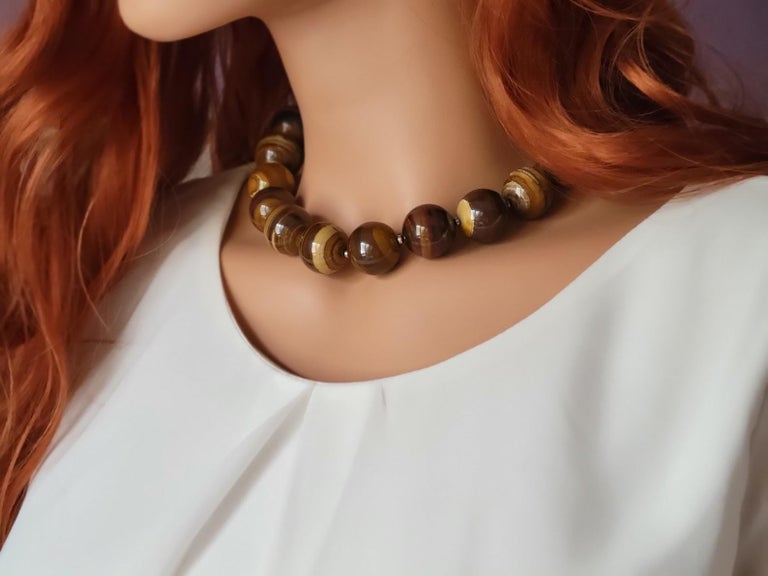 Australian Sunset Tiger Iron Necklace For Sale at 1stDibs