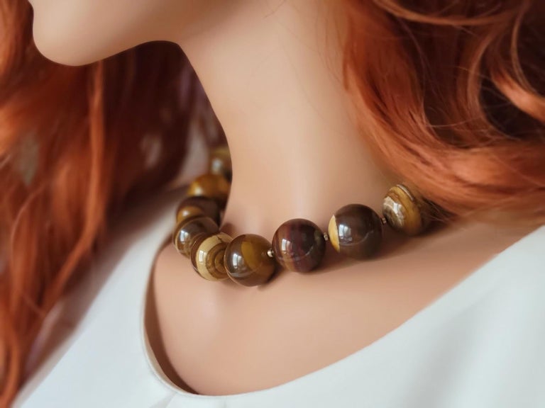 Australian Sunset Tiger Iron Necklace For Sale at 1stDibs