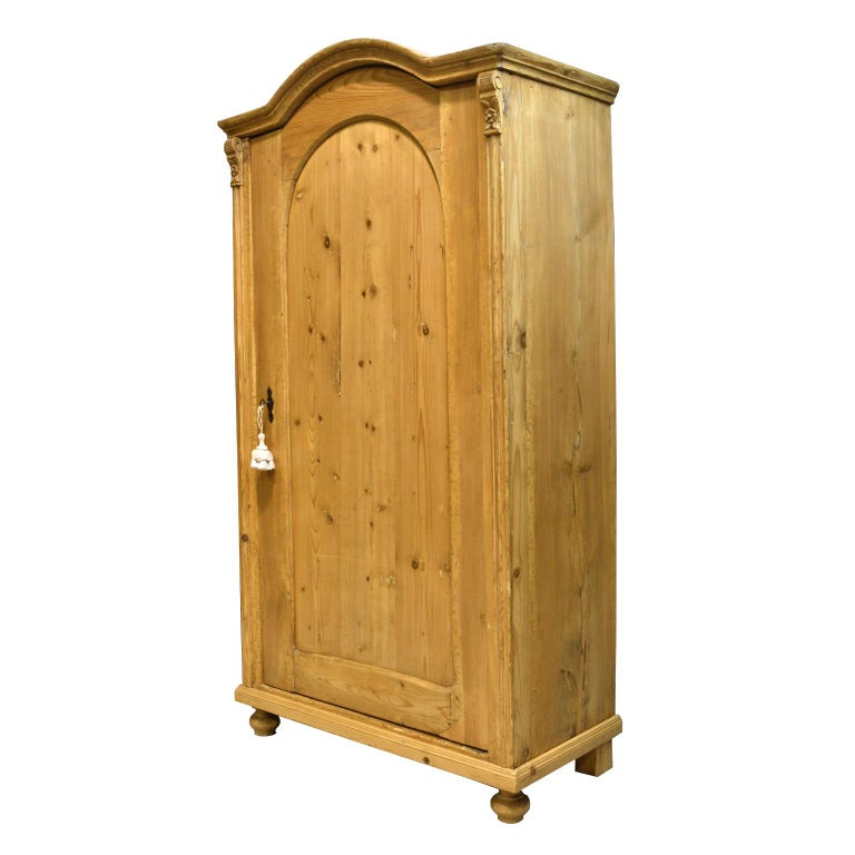 Austrian Armoire in Pine with Single Door and Arched Top, circa 1830 at ...