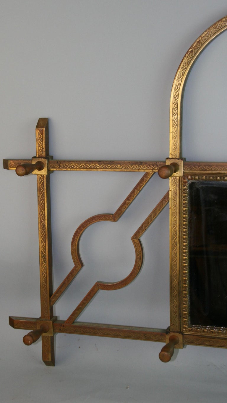 Austrian Art Deco Embossed Bronze Mirrored Coat Rack, 1920's For Sale ...
